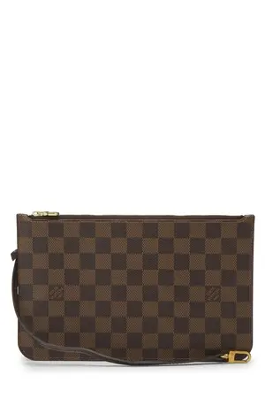 LOUIS VUITTON Damier Ebene Neverfull Pouch - Brown