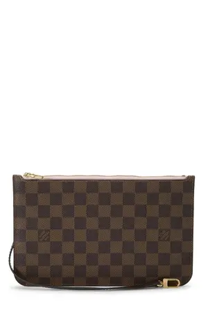 LOUIS VUITTON Damier Ebene Neverfull Pouch - Pink