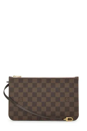 LOUIS VUITTON Damier Ebene Neverfull Pouch - Pink
