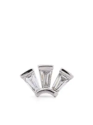 MARIA BLACK 14k White Gold Diamond Fan Stud Earring - Silver
