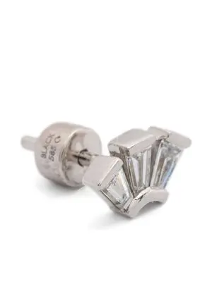 MARIA BLACK 14k White Gold Diamond Fan Stud Earring - Silver