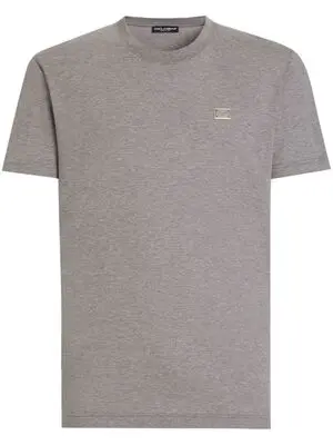 Dolce & Gabbana Logo-plaque Cotton T-shirt - Grey