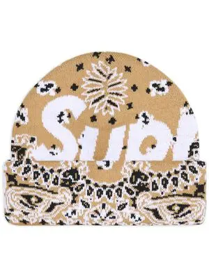 Supreme Bandana-print Beanie - Brown