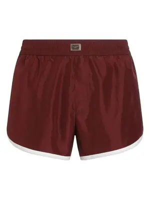 Dolce & Gabbana Logo-plaque Swim Shorts - Red