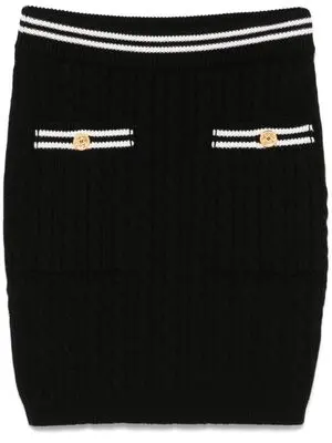 Alessandra Rich Cable-knit Mini Skirt - Black