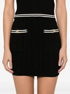 Alessandra Rich Cable-knit Mini Skirt - Black