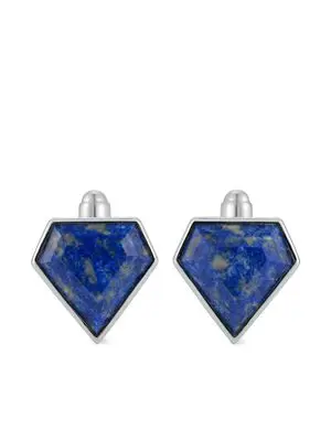 Mateo Sterling Pentagon Lapis Lazuli Cufflinks - Silver