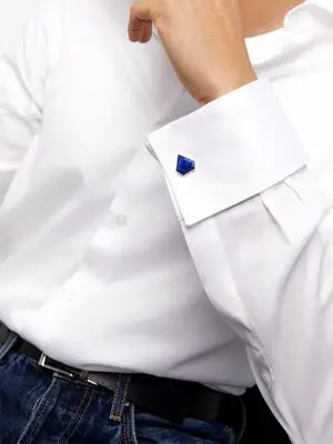 Mateo Sterling Pentagon Lapis Lazuli Cufflinks