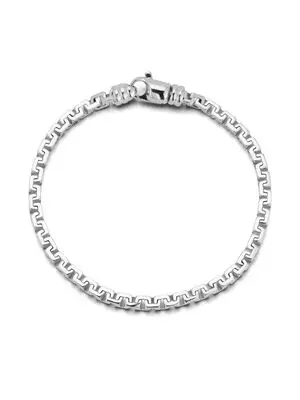 Mateo Sterling Square Link Chain Bracelet - Silver