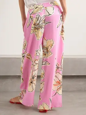 Aje Mirella Floral-print Wide-leg Pants