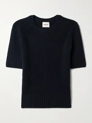 Khaite Mia Ribbed Cashmere Sweater - Blue