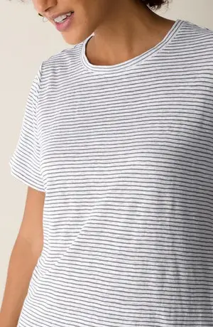 Eileen Fisher Stripe Organic Linen T-shirt