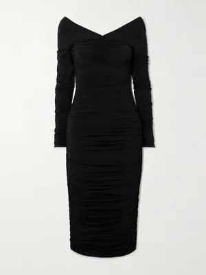 Dolce & Gabbana Ruched Jersey Midi Dress