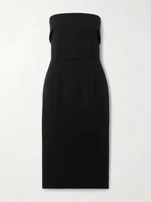 Dolce & Gabbana Strapless Wool-crepe Midi Dress