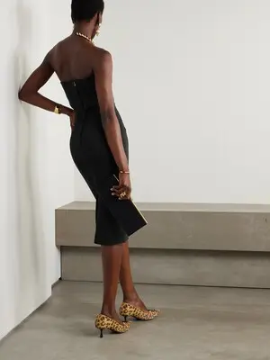 Dolce & Gabbana Strapless Wool-crepe Midi Dress
