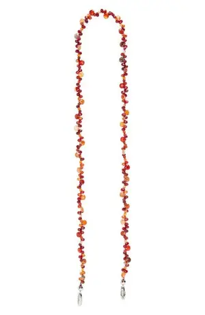 OSSA Faceted Semiprecious Stone Crossbody Strap For Iphone Case - Red Agate
