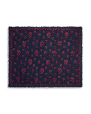 Alexander McQueen Alexander Skull Scarf Black/amber