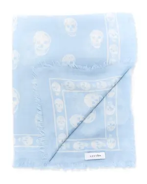 Alexander McQueen Alexander Skull Scarf - Blue/white