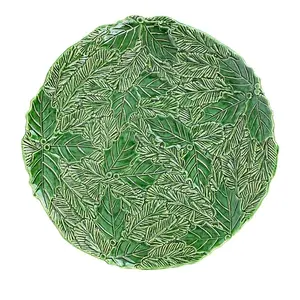 VIETRI Lastra Holiday Figural Round Platter - Green