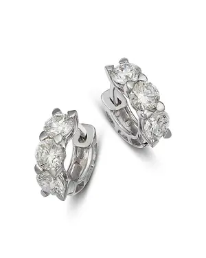 Bloomingdale'S Certified Lab Grown Diamond 18k Gold Huggie Hoop Earrings - White
