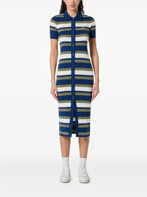 Lacoste Striped Knitted Midi Dress