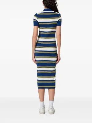 Lacoste Striped Knitted Midi Dress