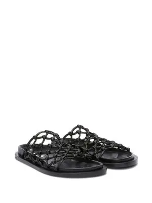 JIL SANDER Mesh Leather Sandals
