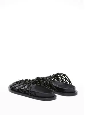JIL SANDER Mesh Leather Sandals