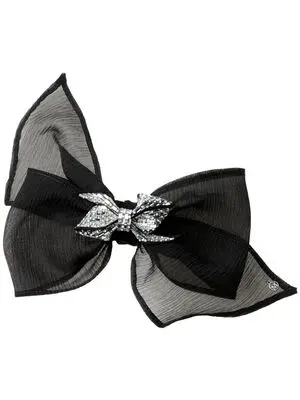 MAISON MICHEL Fanie Hair Bow - Black