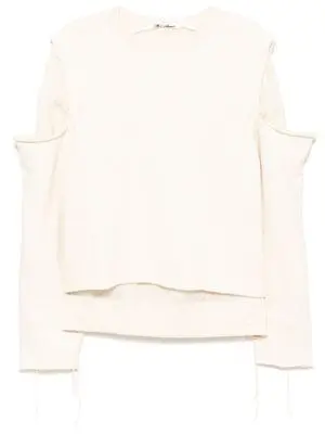 MIDORIKAWA Raw Edge Layered Sweatshirt - Neutrals