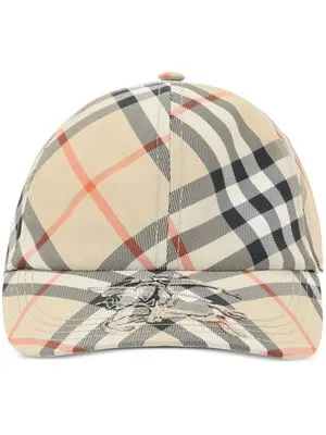 Burberry Checked Baseball Cap - Neutrals