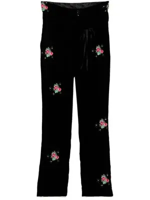 MIDORIKAWA Embroidered Floral Trousers
