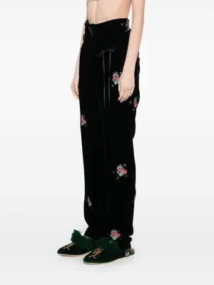 MIDORIKAWA Embroidered Floral Trousers
