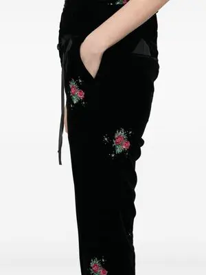 MIDORIKAWA Embroidered Floral Trousers