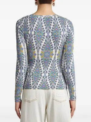 Etro Paisley-print Fine-knit Sweater