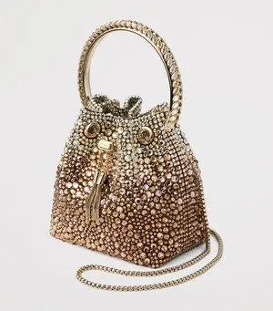 JIMMY CHOO Bon Bon Embellished Top-handle Bag - Metallic