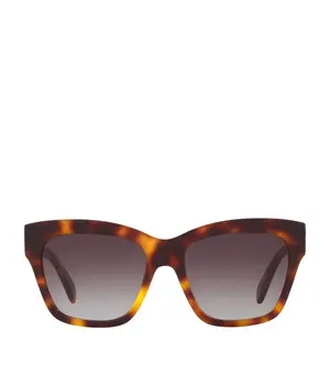 Celine Tortoiseshell Triomphe Square Sunglasses - Brown