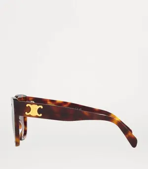 Celine Tortoiseshell Triomphe Square Sunglasses - Brown
