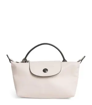 Longchamp Le Pliage Xtra Extra-Small Leather Pouch Beige