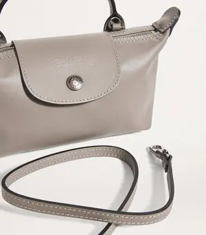 Longchamp Le Pliage Xtra Extra-small Leather Pouch - Grey