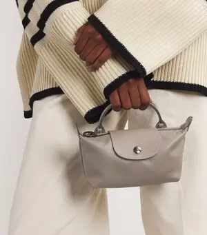 Longchamp Le Pliage Xtra Extra-small Leather Pouch - Grey