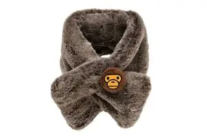 A BATHING APE Baby Milo Plush Doll Faux Fur Scarf - Brown