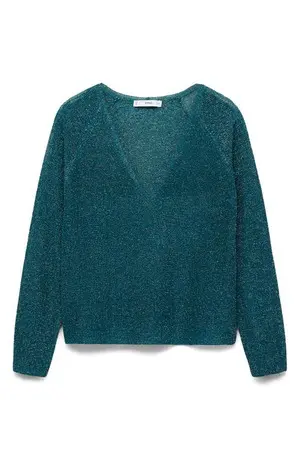 Mango Metallic Sweater - Green