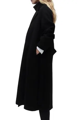 Mango Handmade Wool-blend Wrap Coat - Black