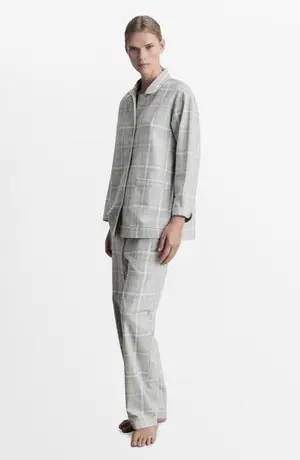 Mango Organic Cotton Flannel Pajama Shirt