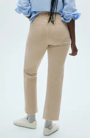 Mango Crop Flare Jeans - Sand