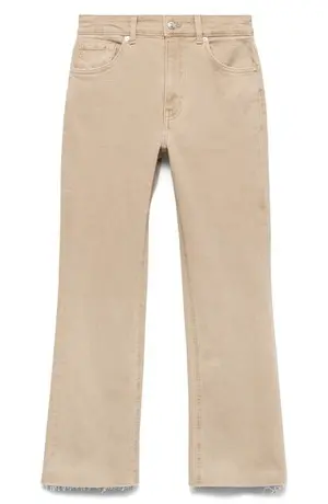Mango Crop Flare Jeans - Sand