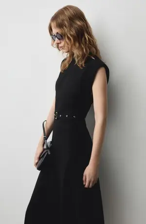 Mango Belted Asymmetric Sheath Dress