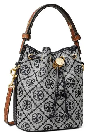 Tory Burch Mini T Monogram Jacquard Bucket Bag