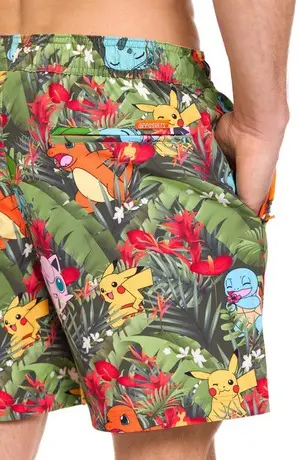 Opposuits Pokémon Tropical Forest Stretch Swim Trunks